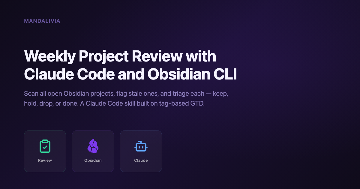 Weekly Project Review with Claude Code | GTD in Obsidian | Mandalivia